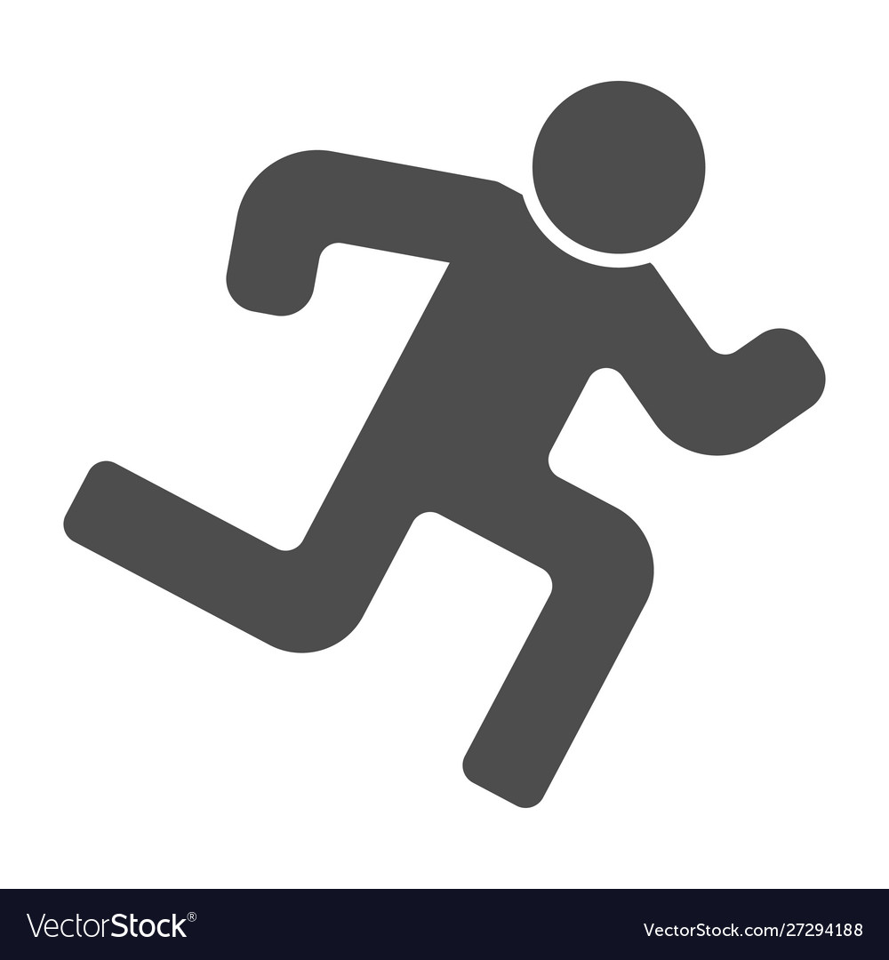 Runner solid icon run Royalty Free Vector Image