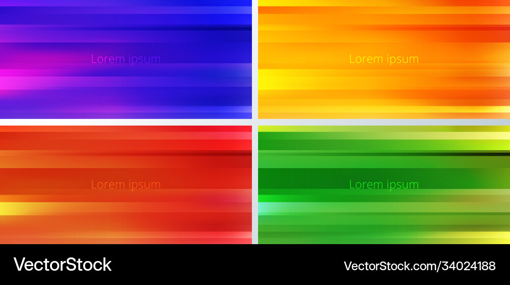Set abstract yellow blue red green and Royalty Free Vector