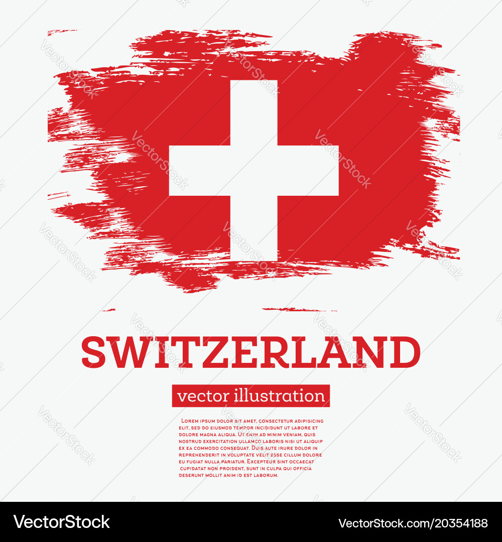 Switzerland with brush strokes Royalty Free Vector Image