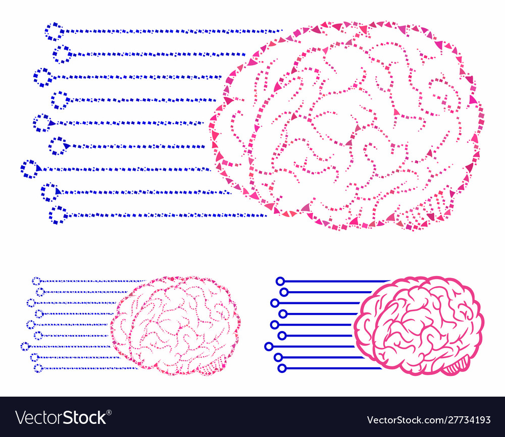 Brain connections composition icon humpy items Vector Image