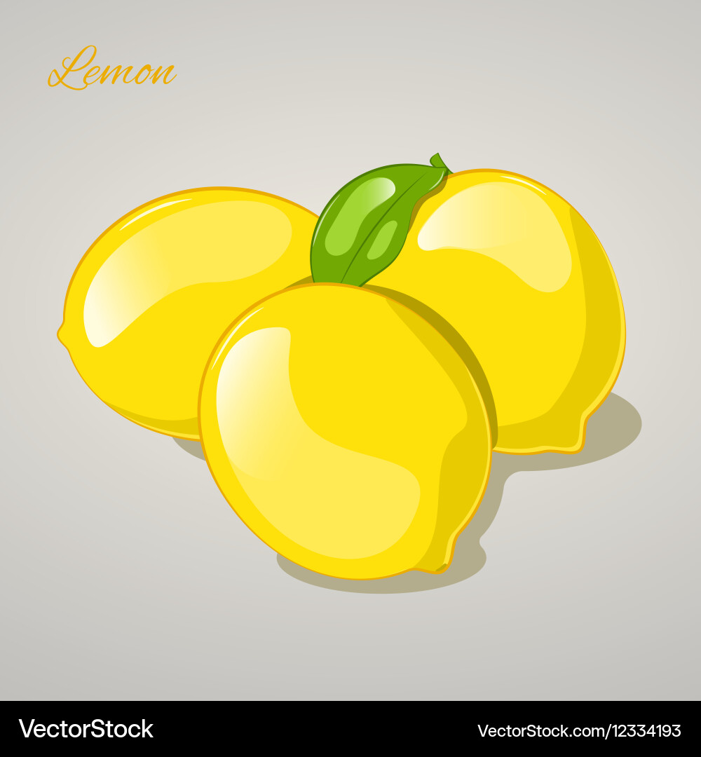 Cartoon sweet lemon on grey background Royalty Free Vector