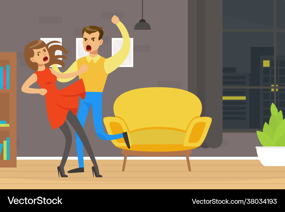 Couple fighting and shouting at each other Vector Image