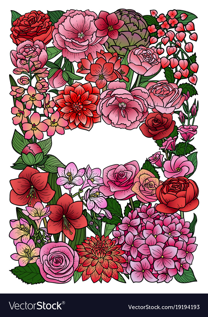 Garden flowers mock up Royalty Free Vector Image