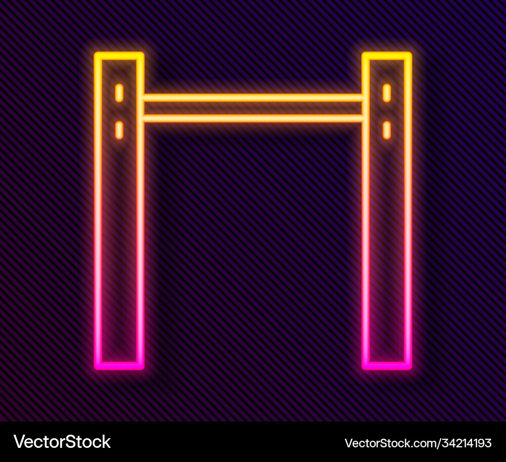 Glowing neon line sport horizontal bar icon Vector Image