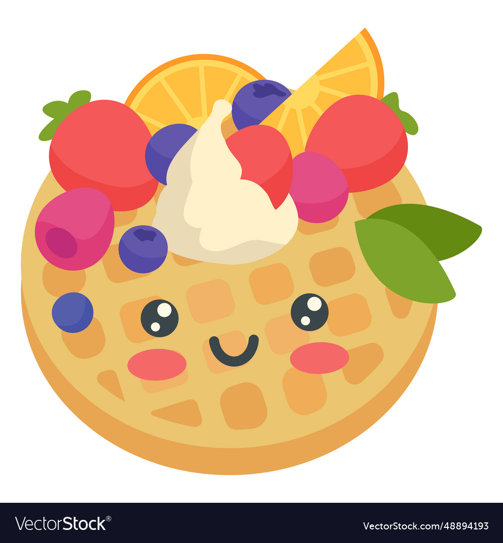 Kawaii happy pancake Royalty Free Vector Image
