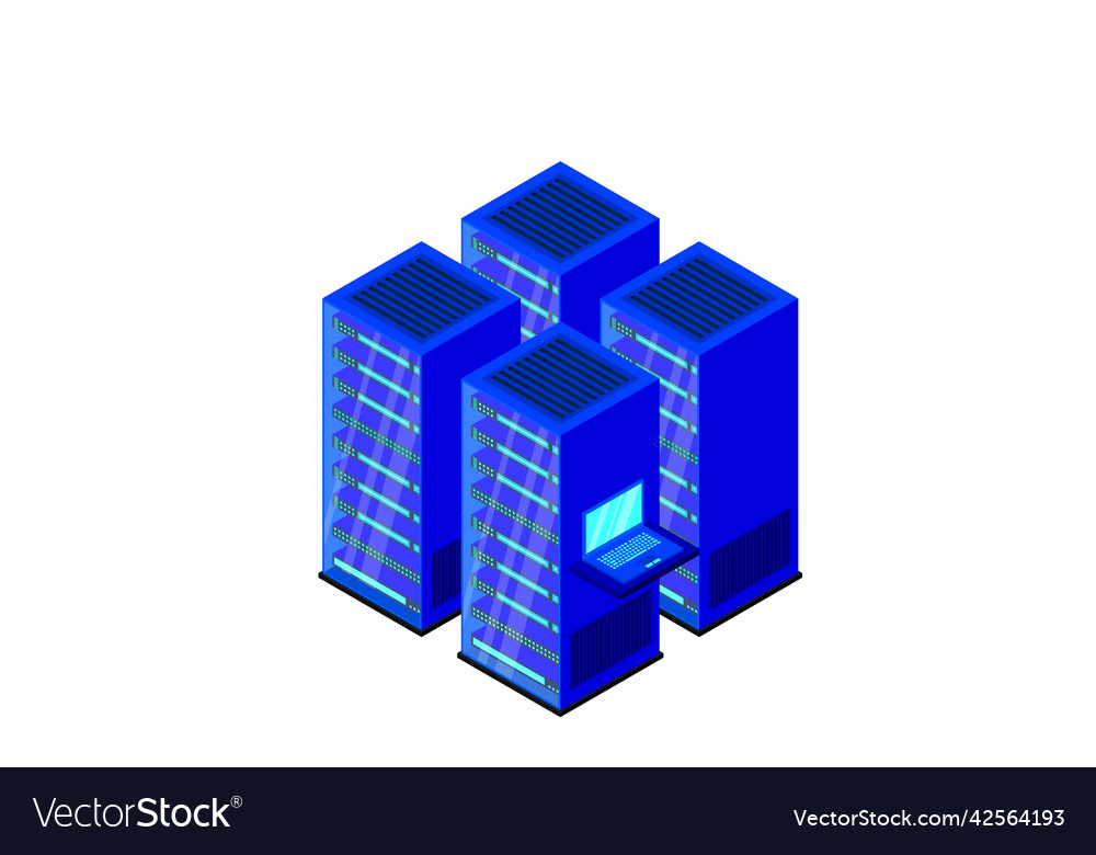 Mainframe powered server high technology concept Vector Image