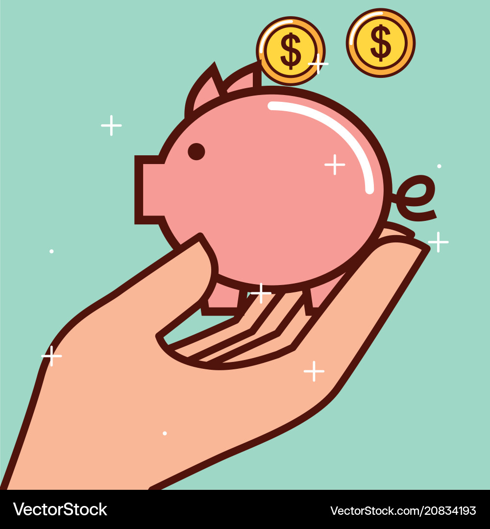 Piggy bank money Royalty Free Vector Image - VectorStock
