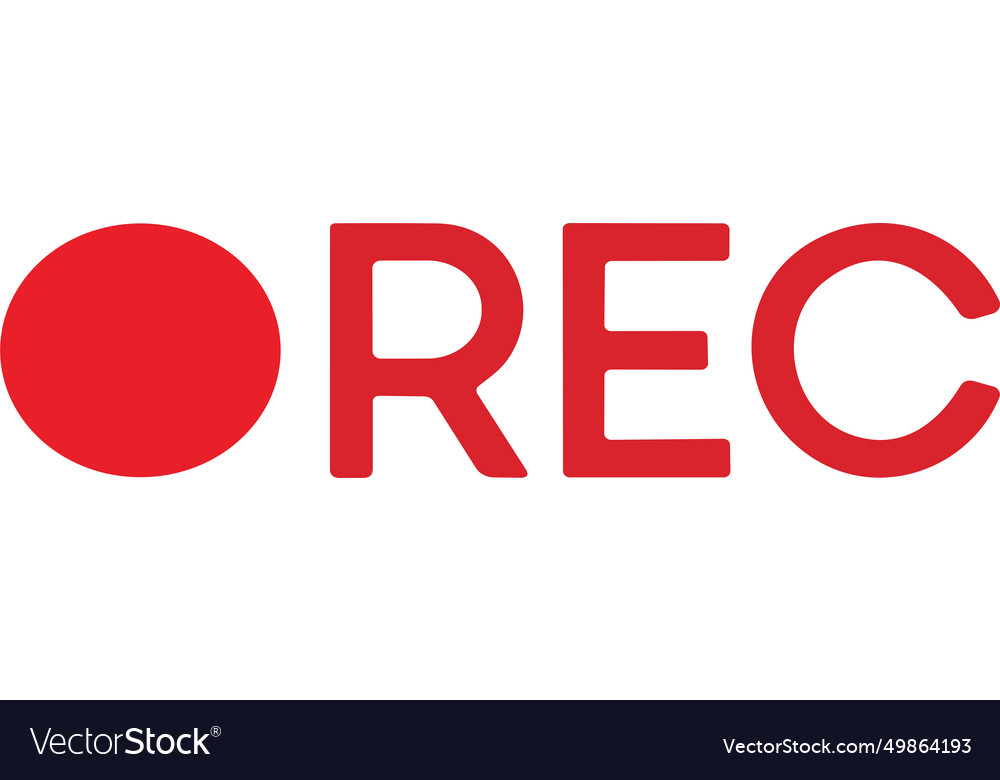 Recording sign icon red logo camera video Vector Image
