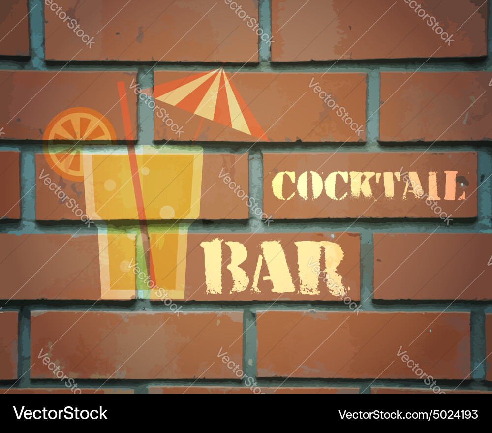 Retro poster design for cocktail lounge bar Vector Image