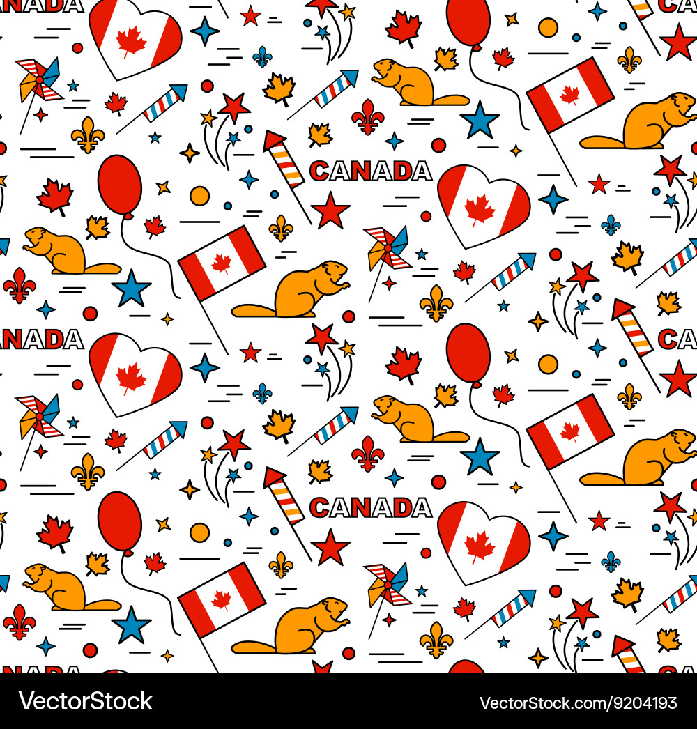 Seamless pattern for canada day 1st of july Vector Image