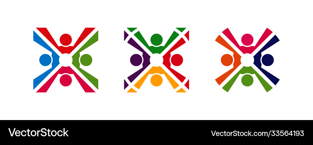 Set community icons simple stock icon Royalty Free Vector