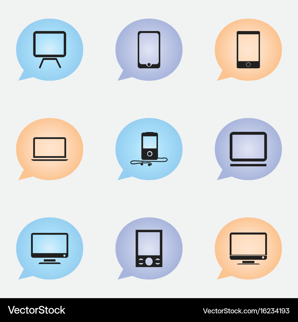 Set of 9 editable instrument icons includes Vector Image