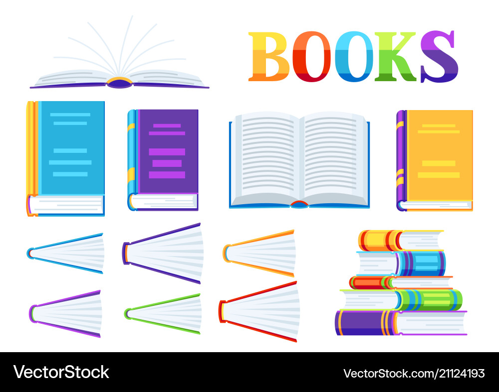 Set of book icons Royalty Free Vector Image - VectorStock