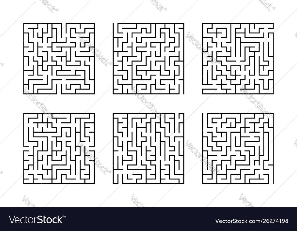A set square mazes game for kids puzzle Royalty Free Vector