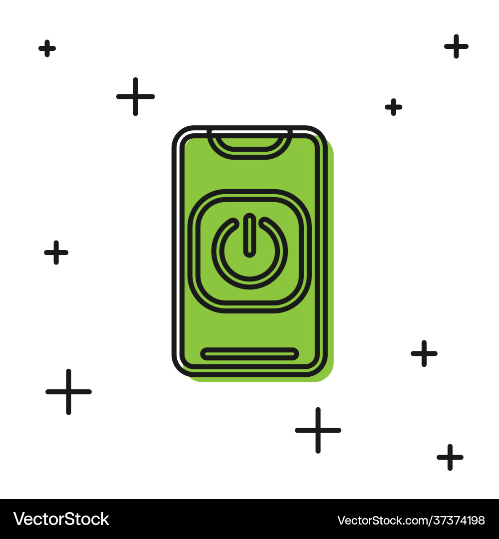 Black turn off robot from phone icon isolated Vector Image