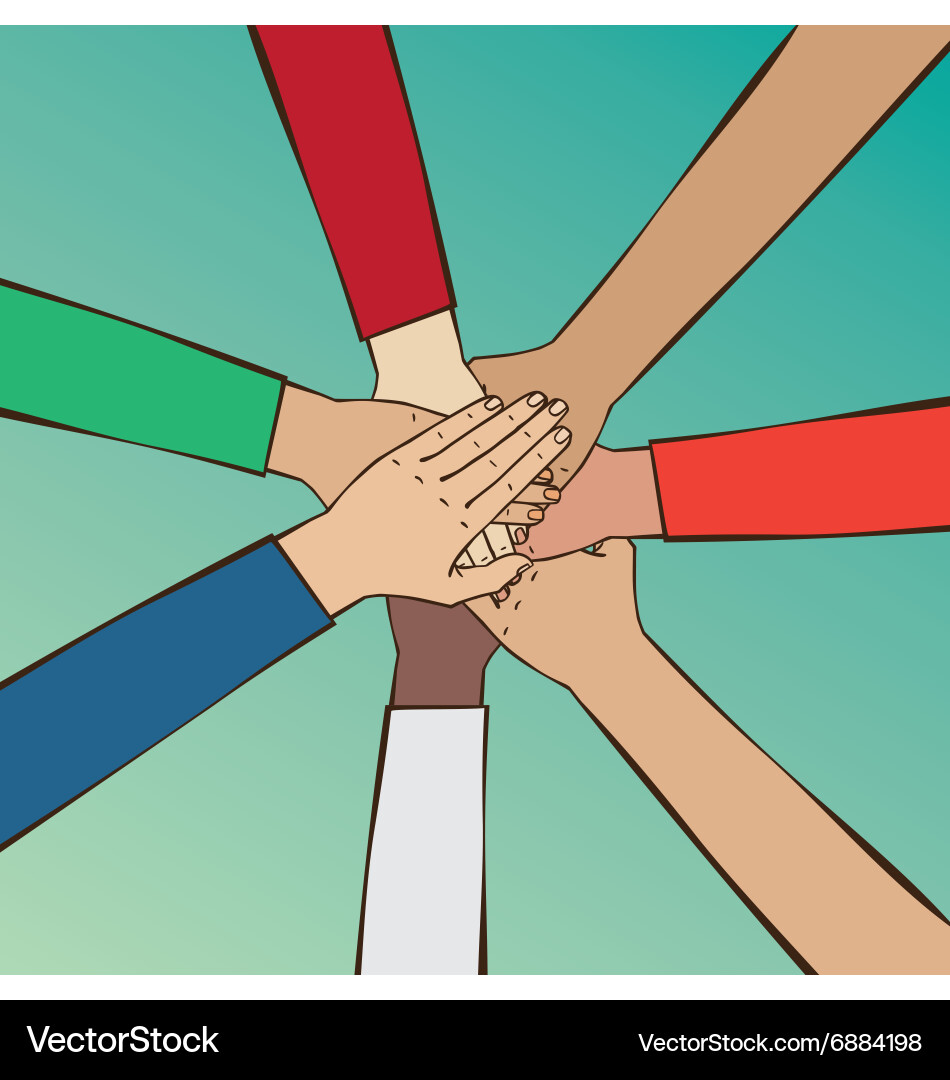 Cohesive team of people Royalty Free Vector Image