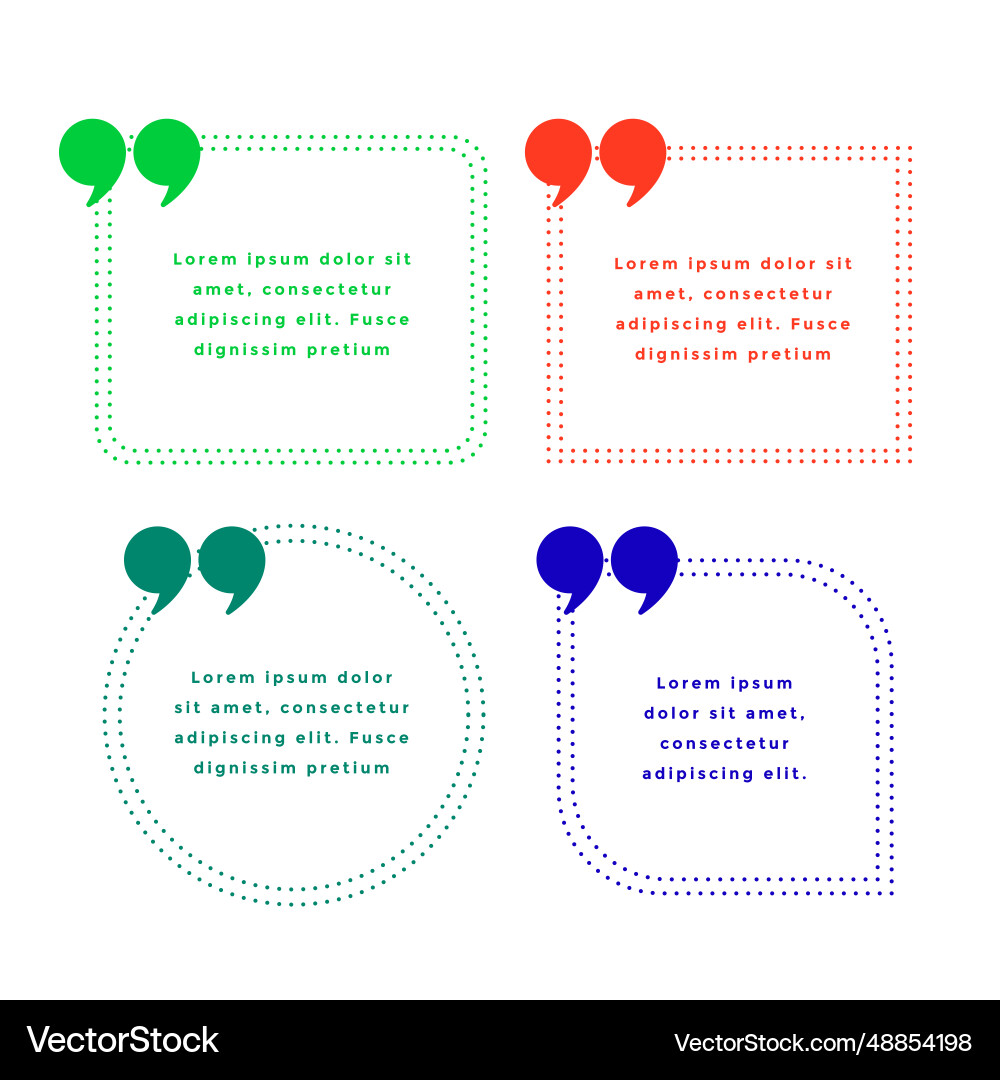 Collection of double inverted comma mark template Vector Image