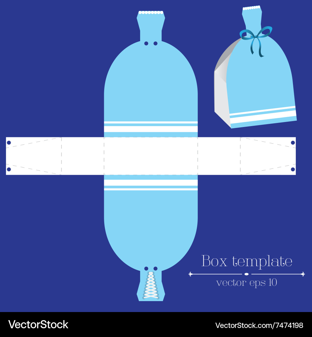 Dress box template blue glad rags Royalty Free Vector Image