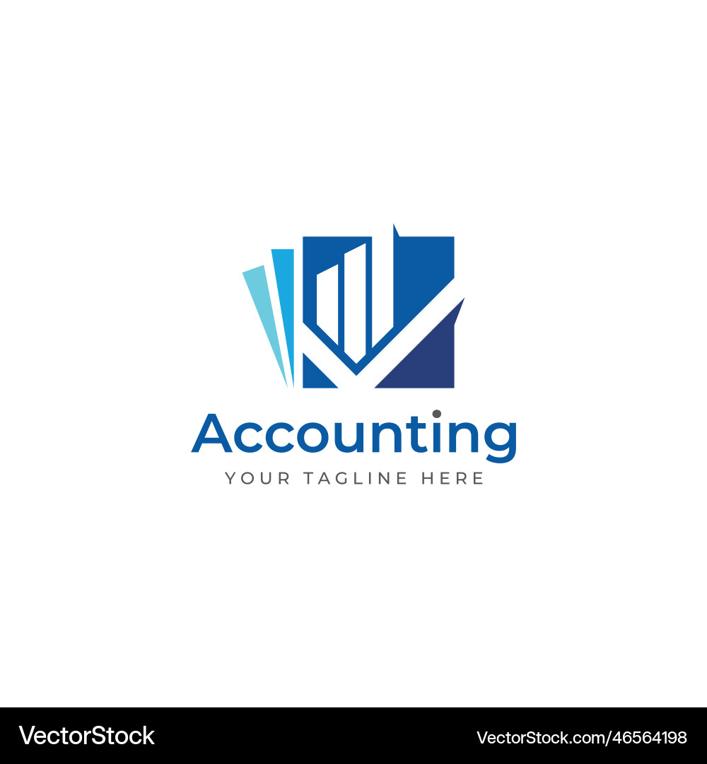 Financial accounting logo with check mark Vector Image