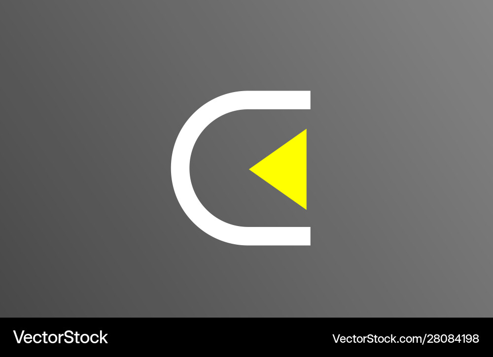 Grey white yellow letter c alphabet logo design Vector Image