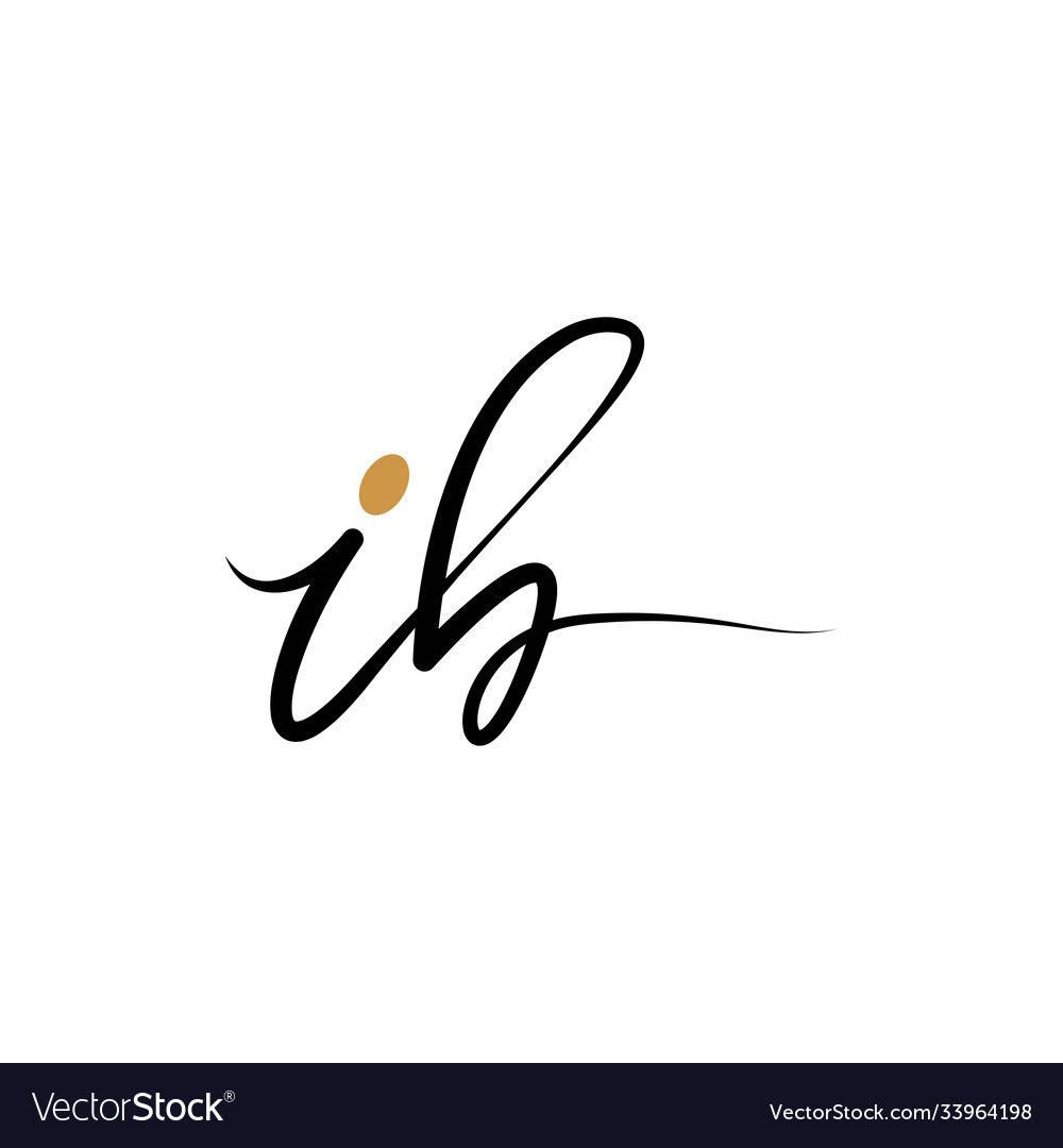 Initial letter ib logo or bi design Royalty Free Vector