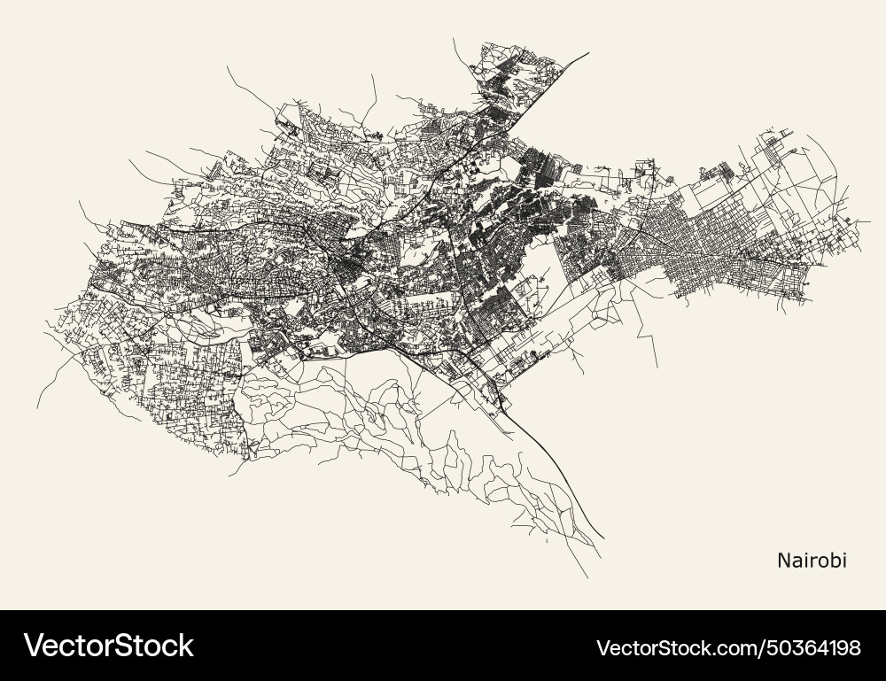 Map of nairobi kenya Royalty Free Vector Image