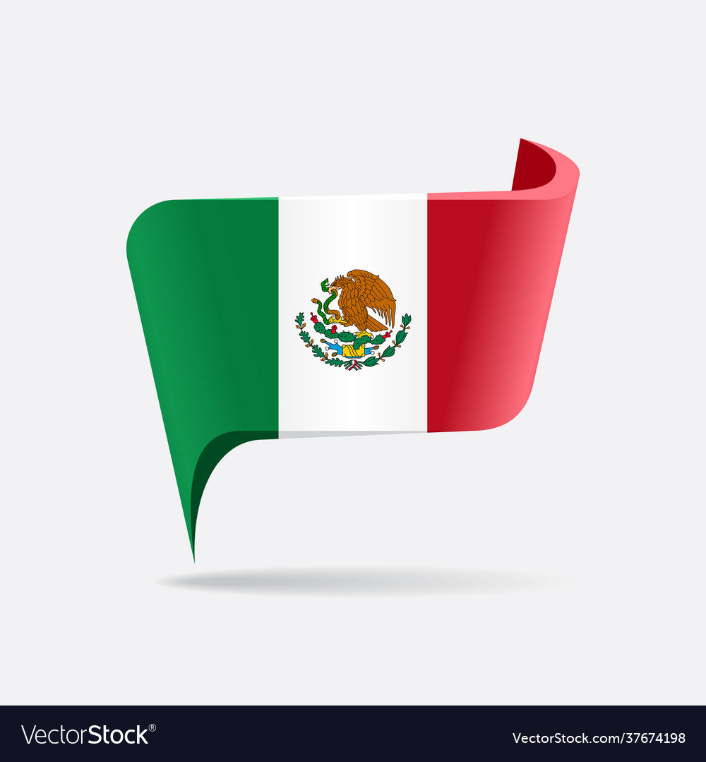 Mexican flag map pointer layout Royalty Free Vector Image