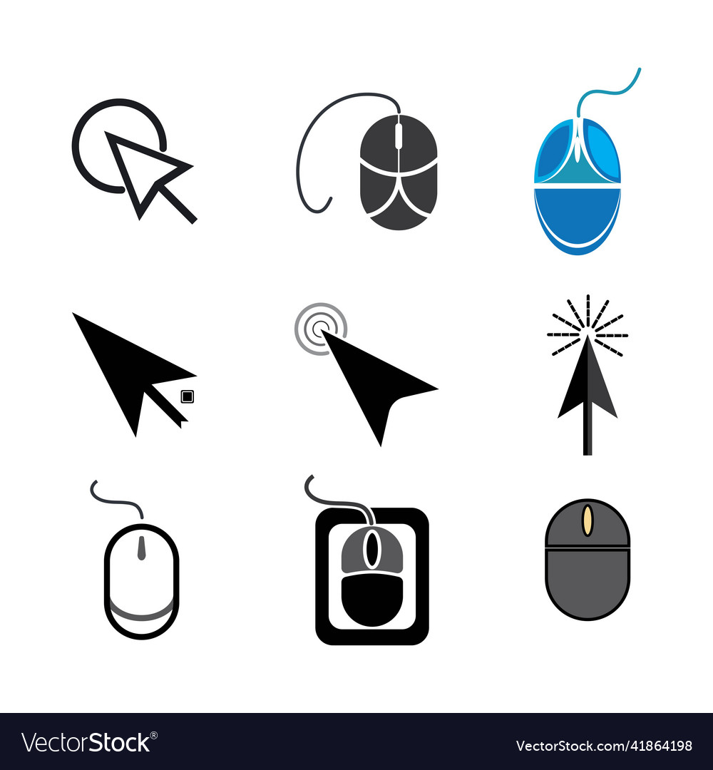 Mouse computer logo Royalty Free Vector Image - VectorStock