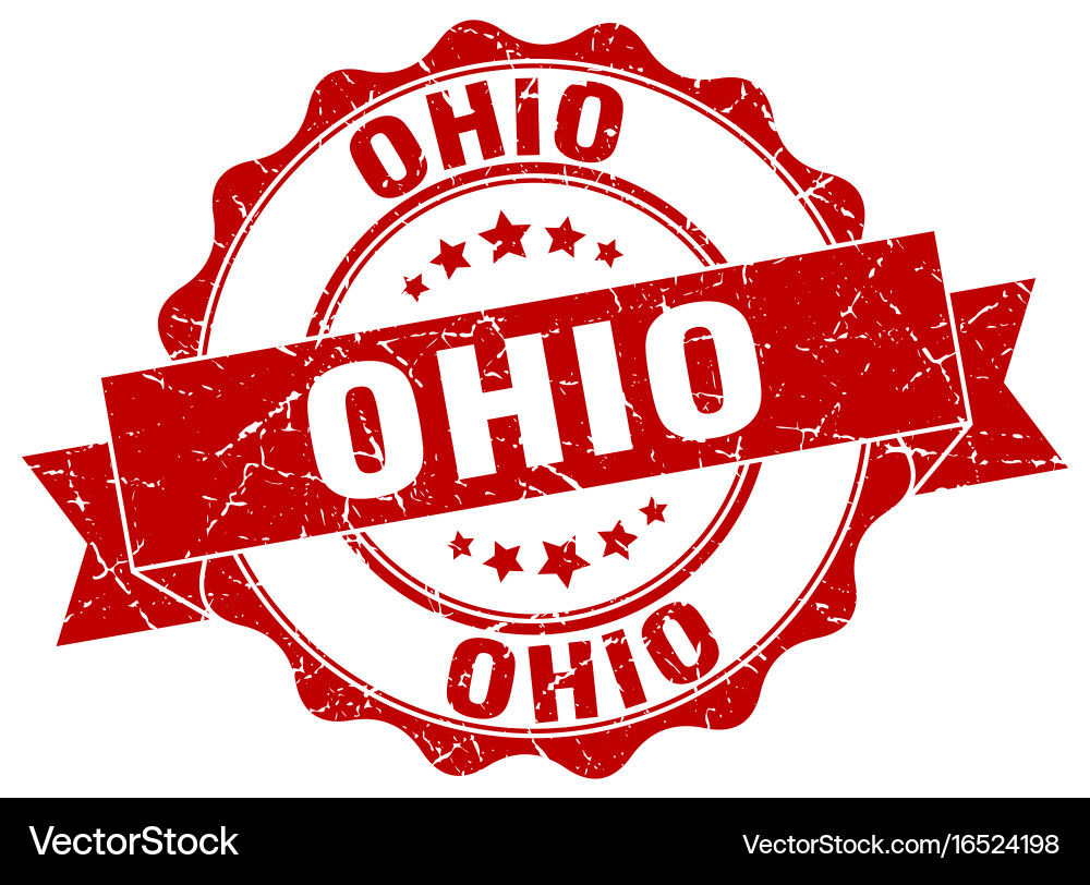 Ohio round ribbon seal Royalty Free Vector Image