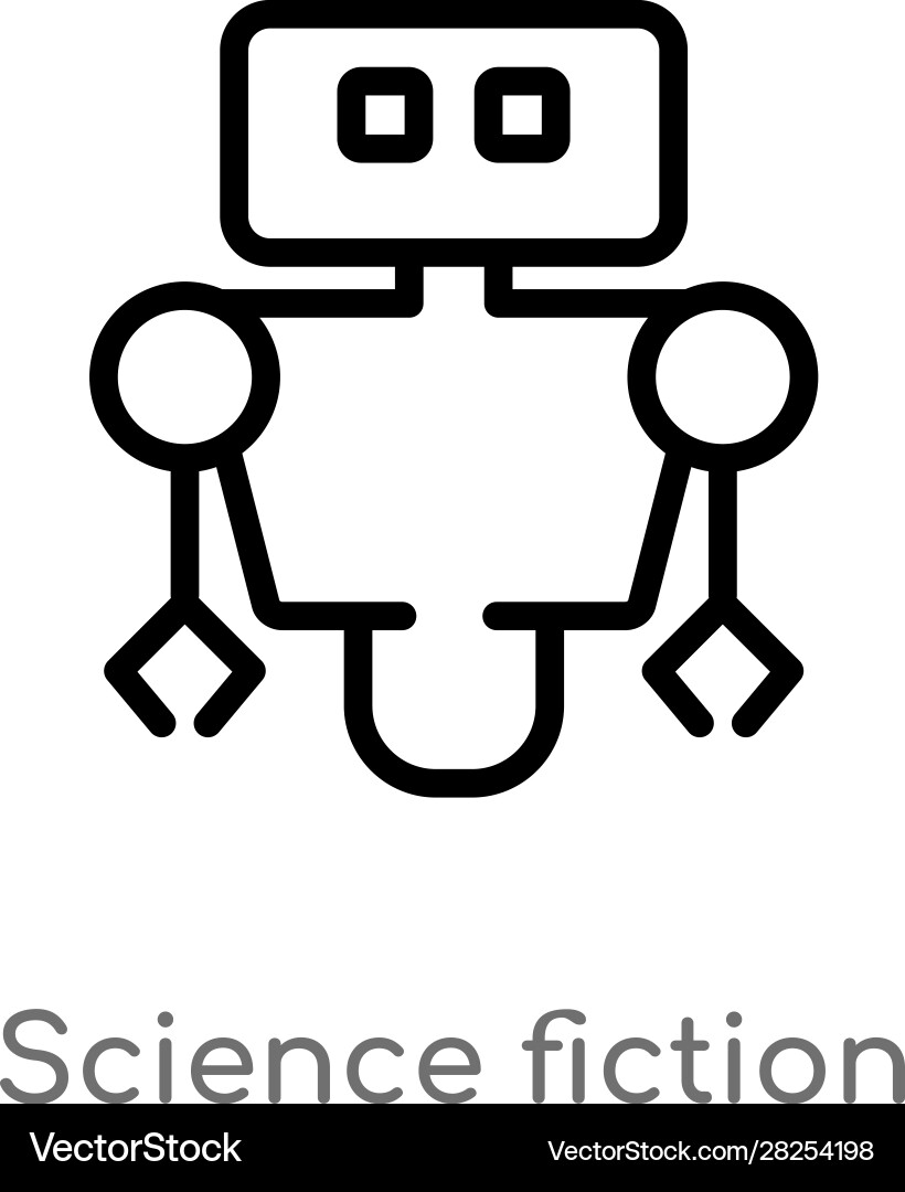 Outline science fiction icon isolated black Vector Image