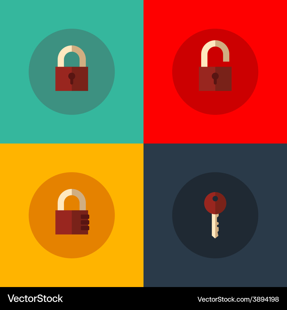 Set of lock icons Royalty Free Vector Image - VectorStock
