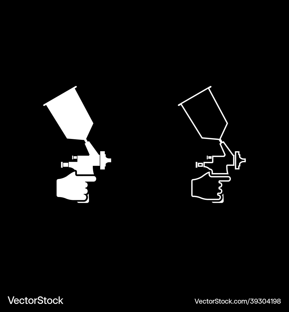 Spray gun holding in hand sprayer using arm use Vector Image