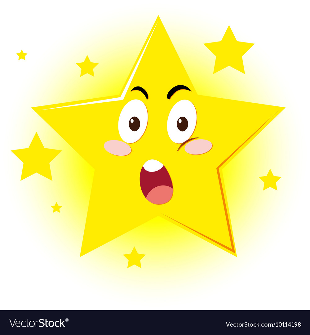 Star with facial expression Royalty Free Vector Image