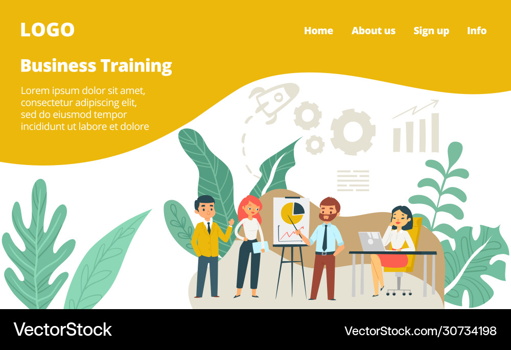 Workshop at office people conference business Vector Image