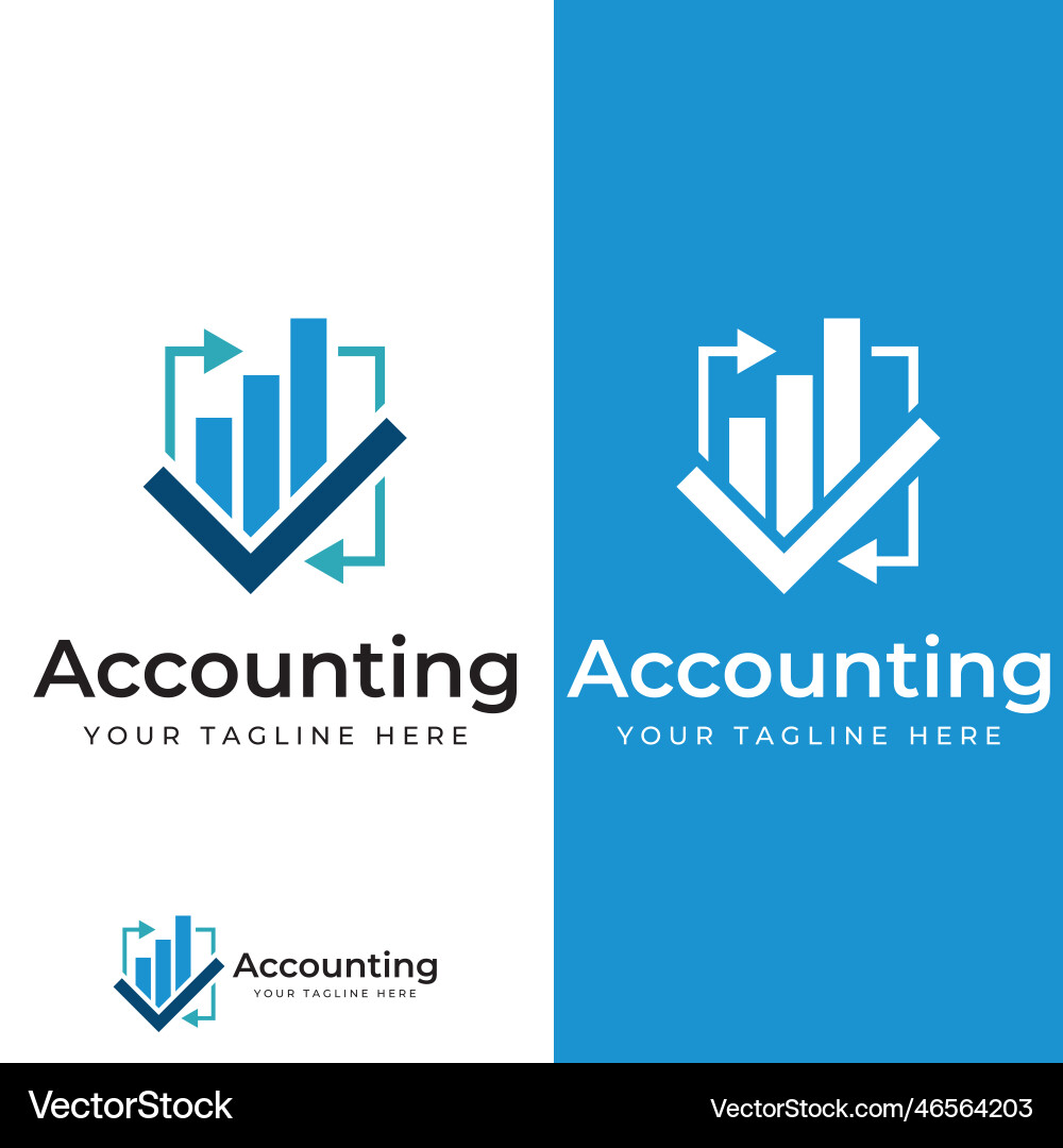 Financial accounting logo with check mark Vector Image