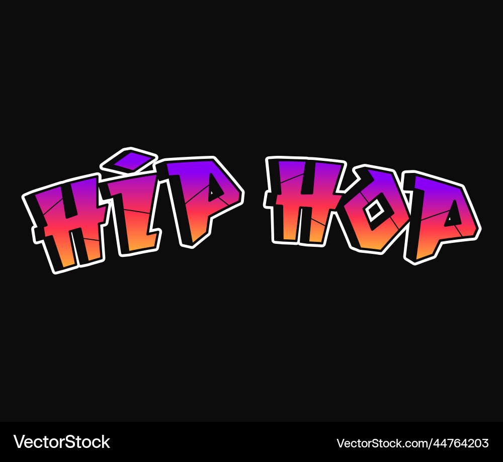 Hip hop word trippy psychedelic graffiti style Vector Image
