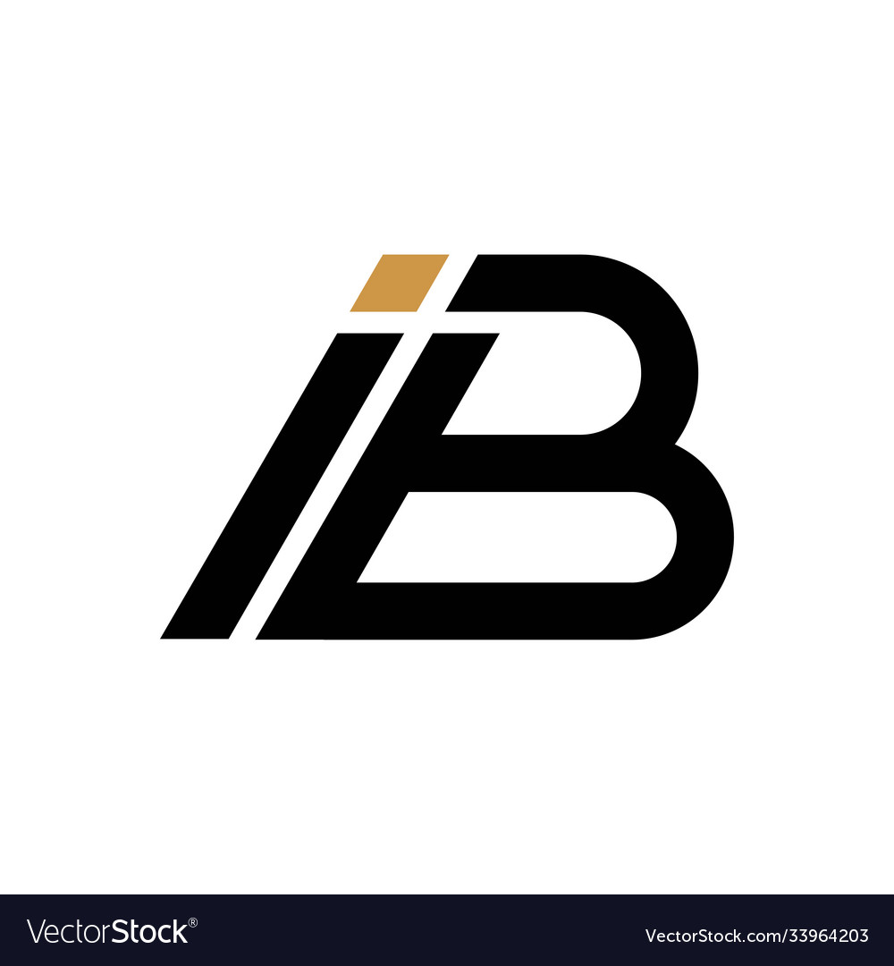 Initial letter ib logo or bi design Royalty Free Vector