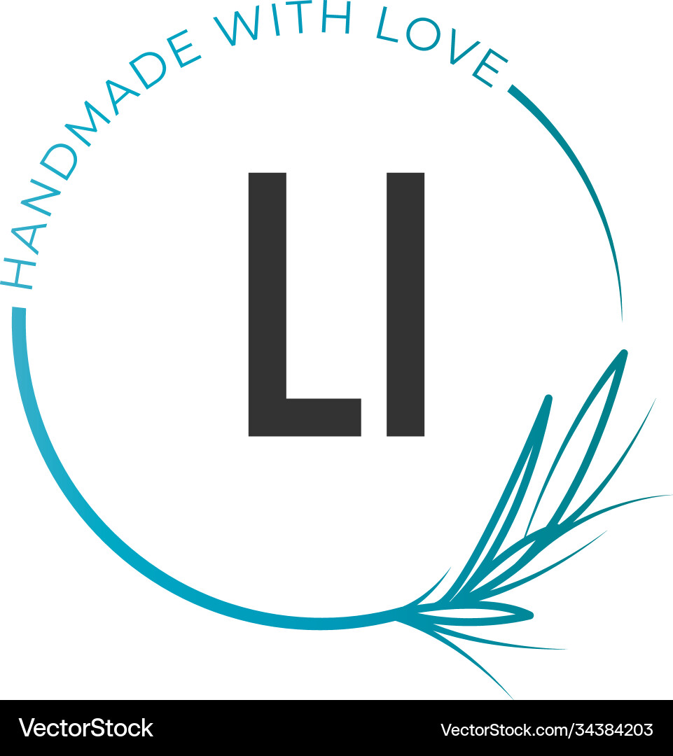 Initial letter li floral feminine logo template Vector Image