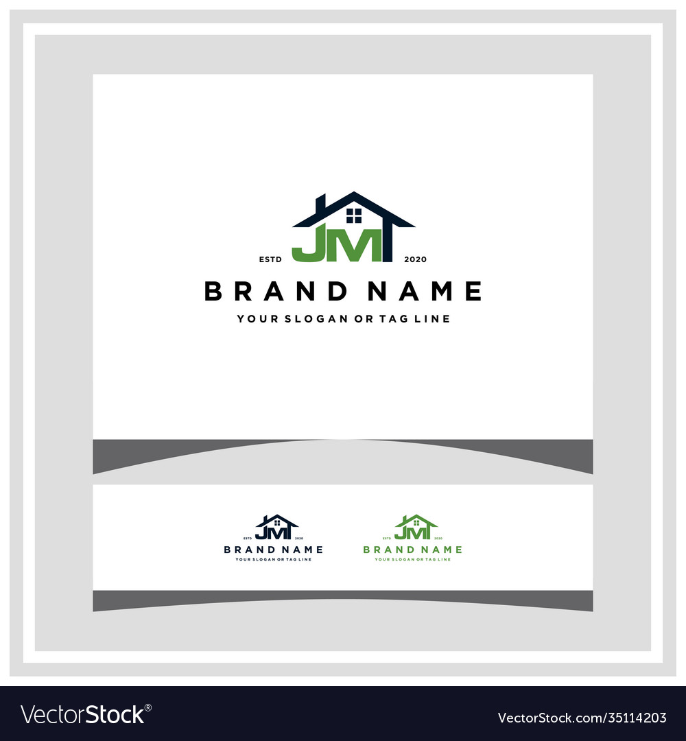 Letter jm home logo design Royalty Free Vector Image