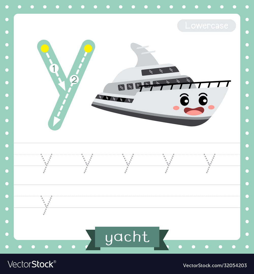 Letter y lowercase tracing practice worksheet Vector Image Letter y lowercase tracing practice worksheet Vector Image