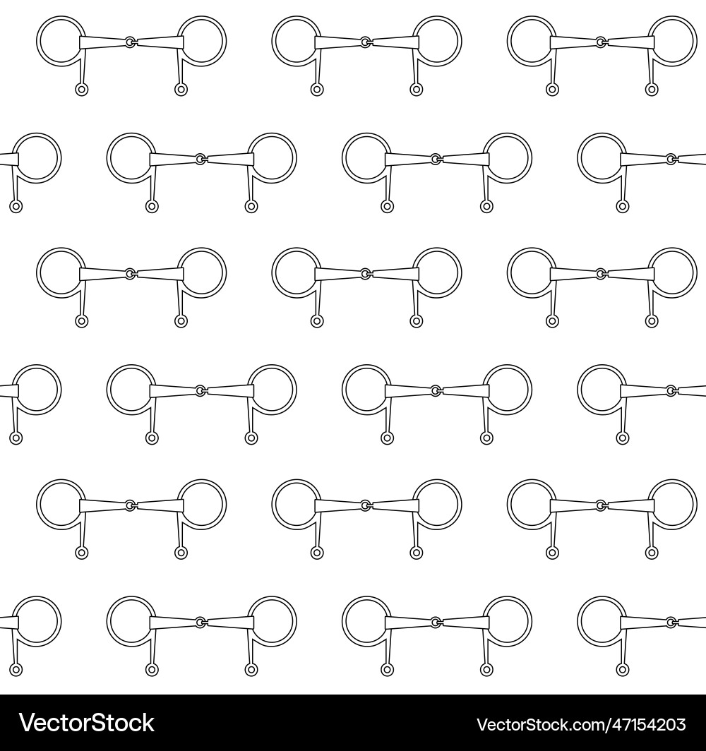 Seamless pattern of horse equestrian bit Vector Image