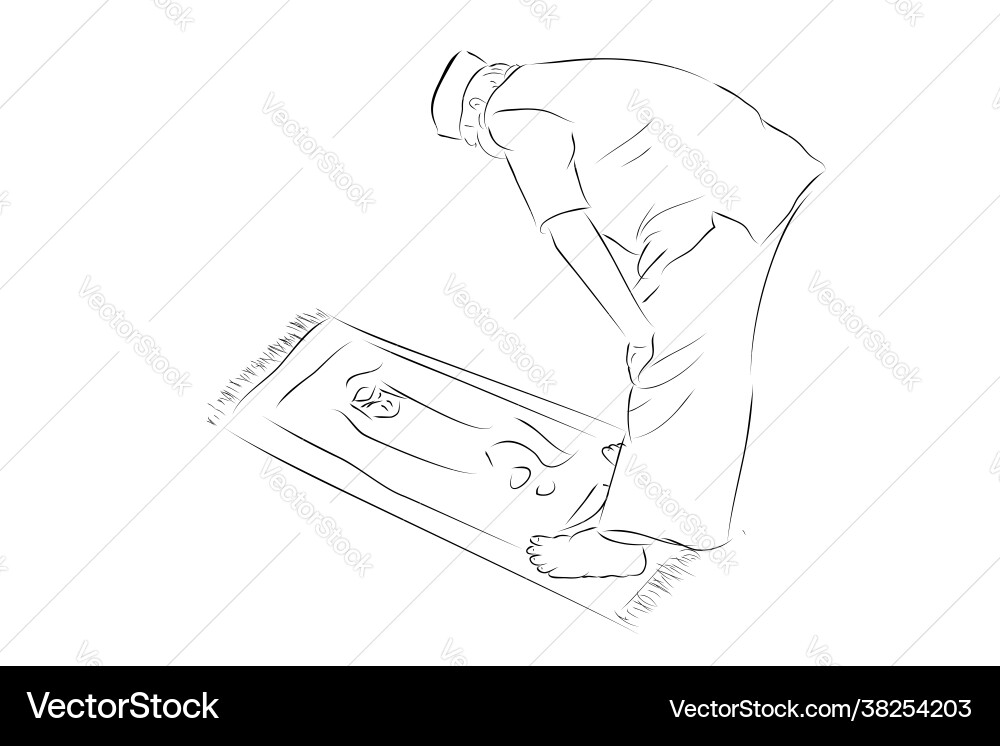 Simple hand draw sketch muslim or islam man using Vector Image
