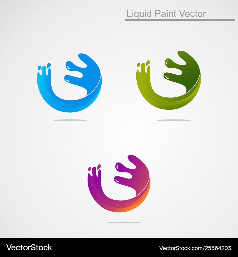 Splash liquid paint with colorful concept logo Vector Image