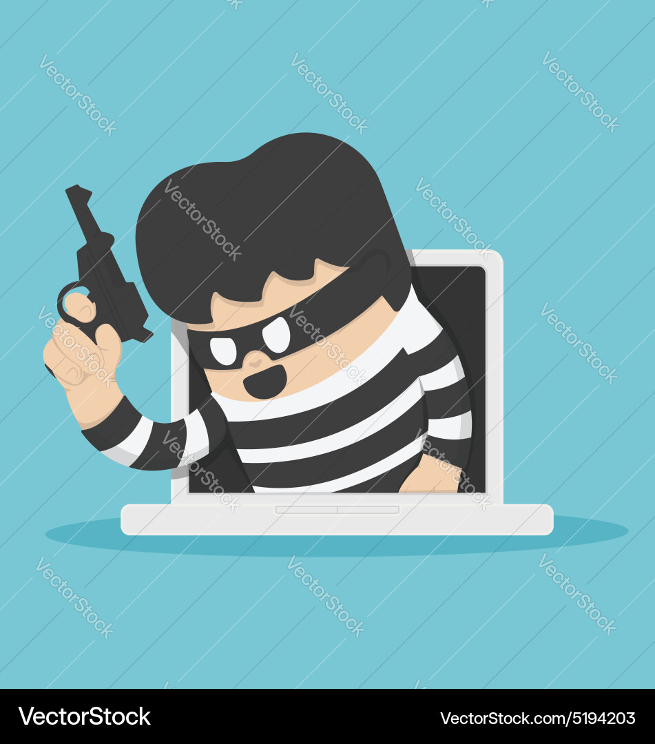 Thieves stole computer data Royalty Free Vector Image