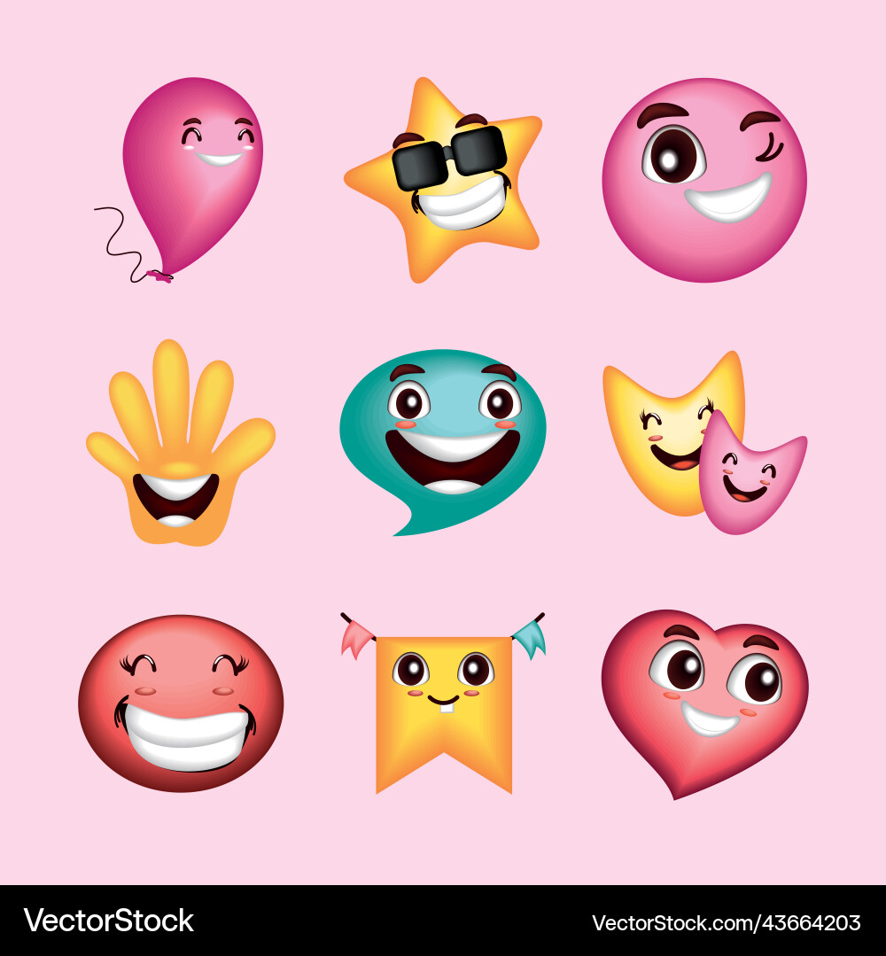 World smile day icons Royalty Free Vector Image