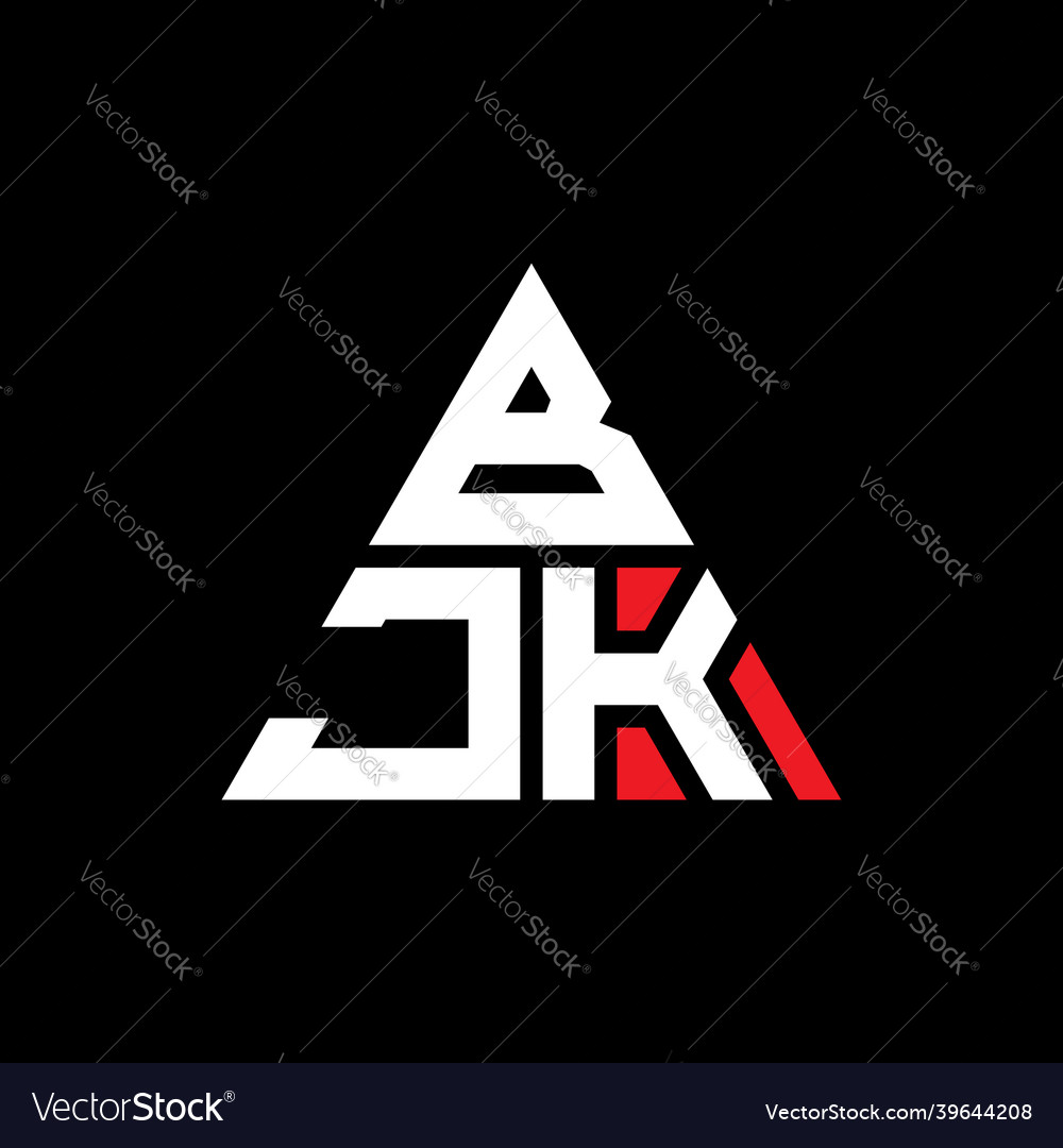 Bjk triangle letter logo design Royalty Free Vector Image