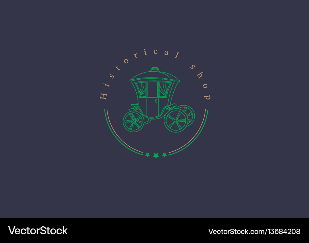 Creative logo for the historic retro store Vector Image