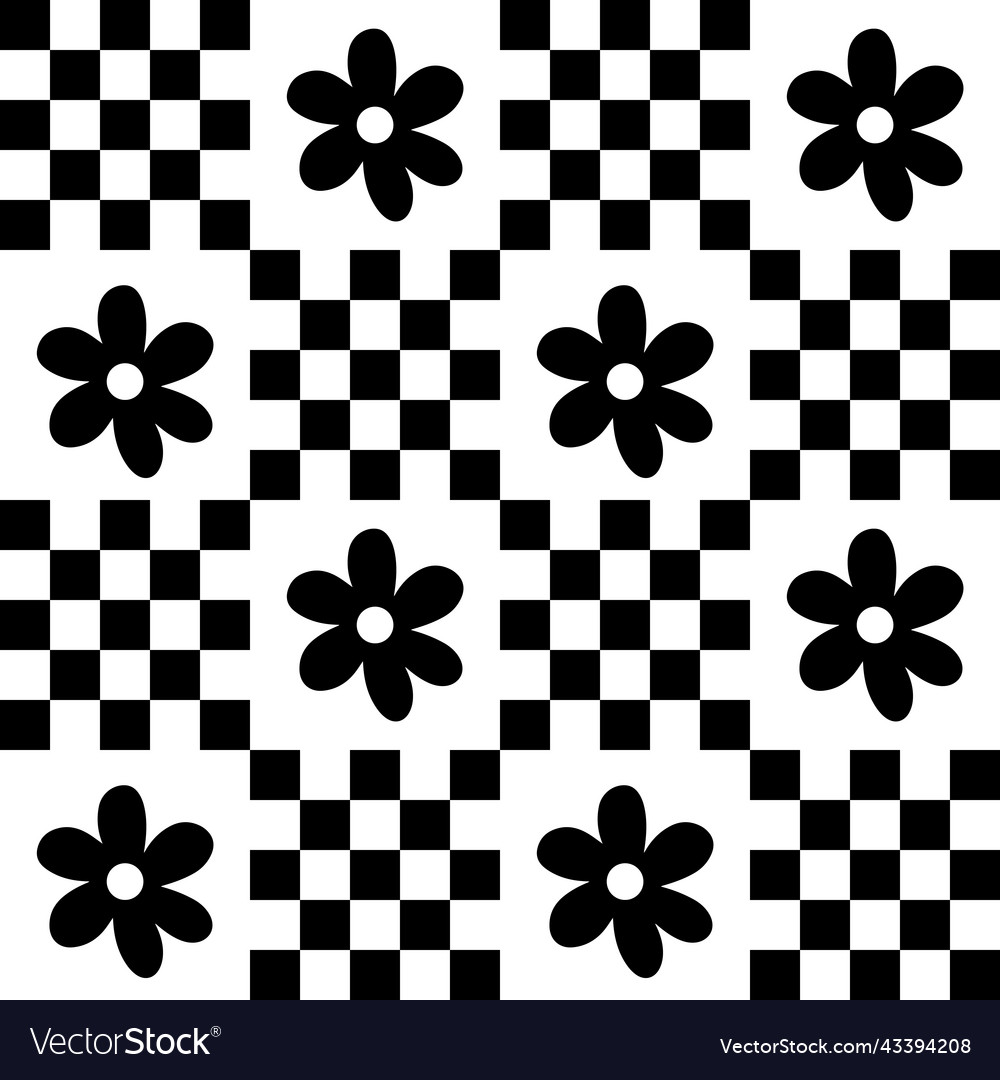 Cute y2k patchwork floral seamless pattern Vector Image