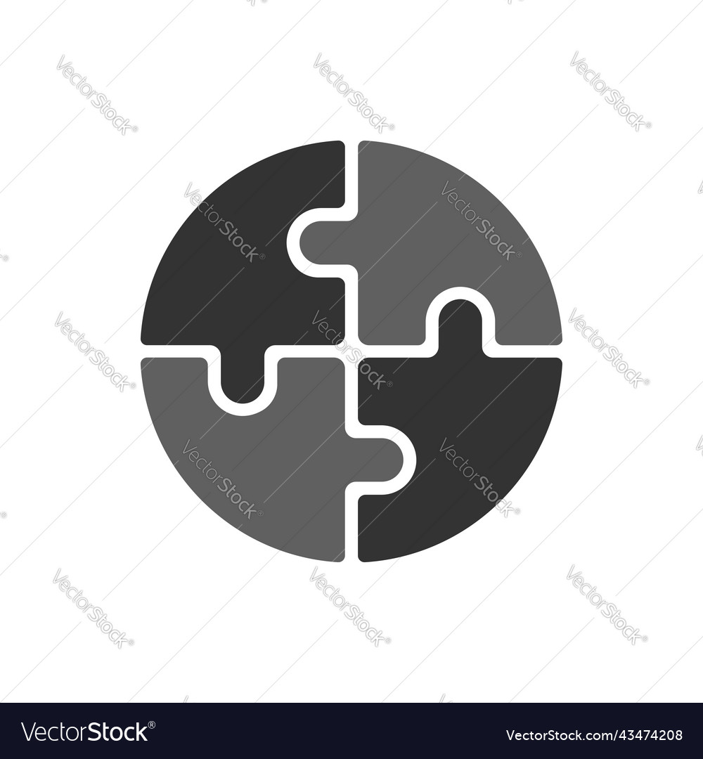Puzzle rounded Royalty Free Vector Image - VectorStock