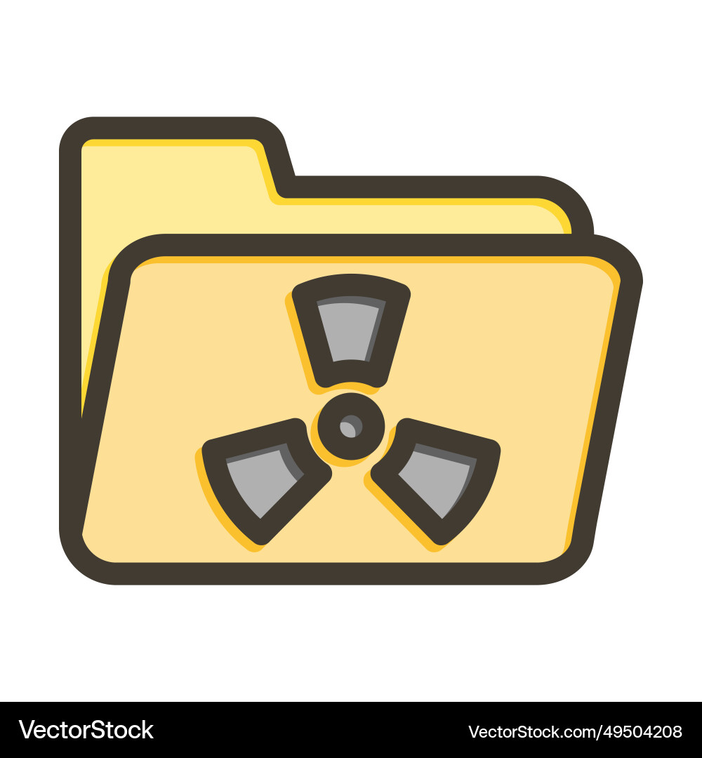 Radiation thick line filled colors icon Royalty Free Vector